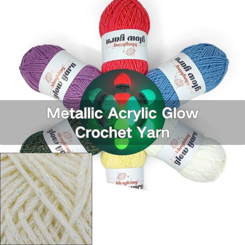 Glow in the Dark Fluorescent Acrylic Metallic Crochet Yarn – Velve