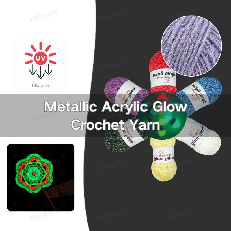 Glow in the Dark Fluorescent Acrylic Metallic Crochet Yarn – Velve